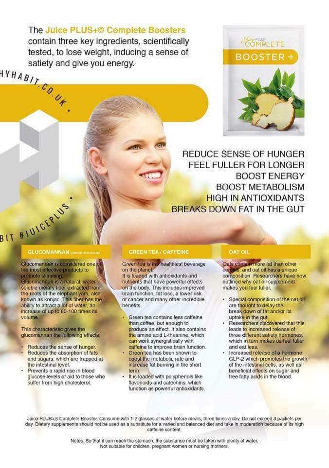 🌟All natural appetite suppressant 🌟 When our new Juice Plus+ Complete Booster was launched on ...